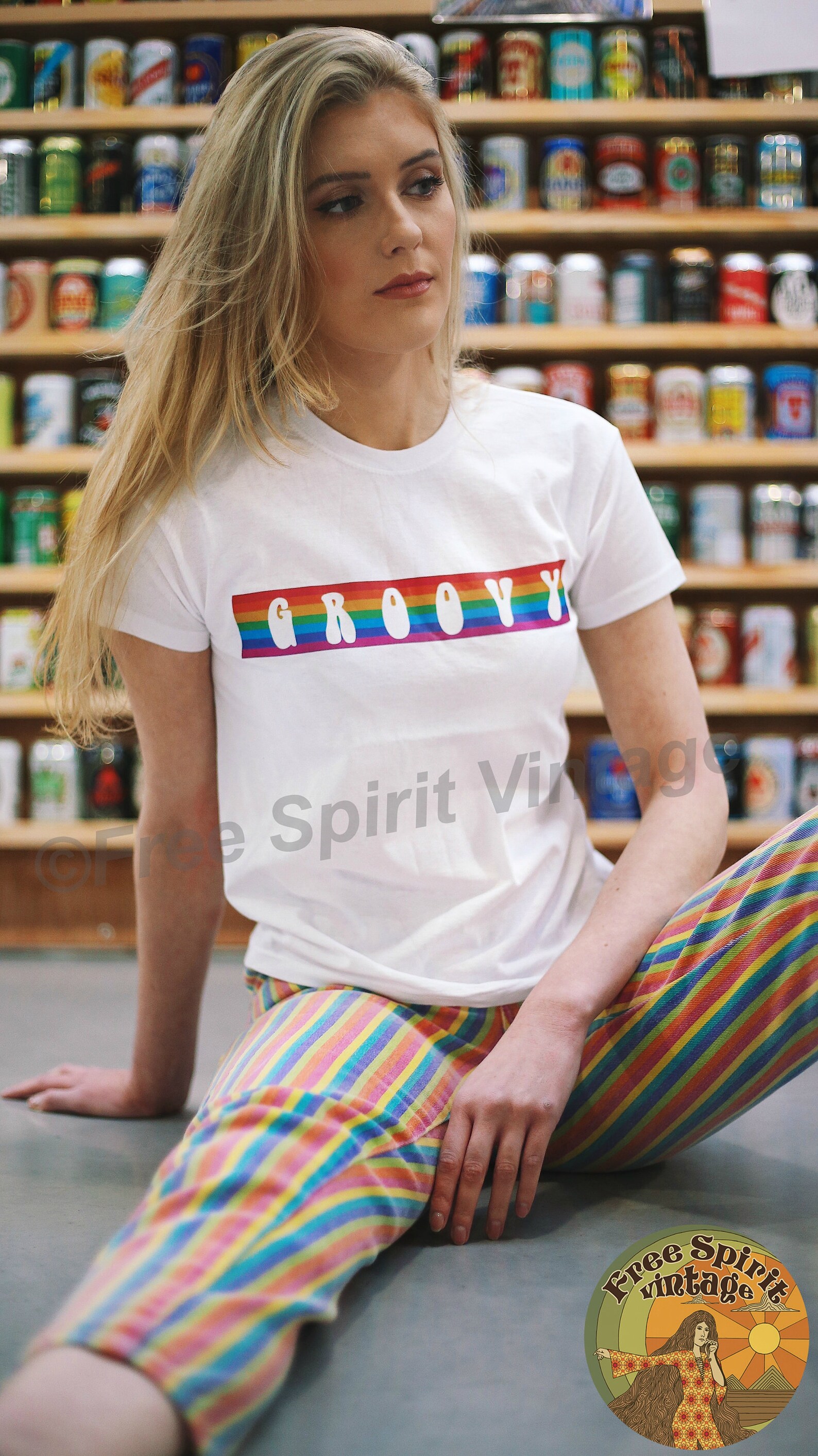 Groovy Rainbow T-shirt 70s60s Retro/vintage Style Boho - Etsy