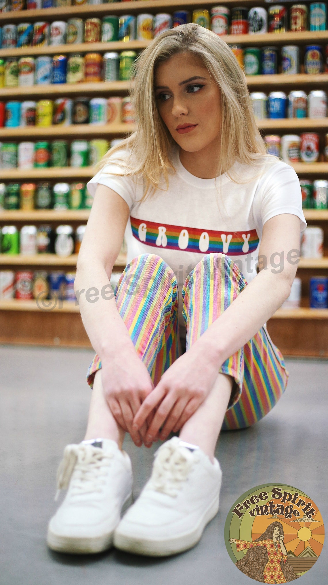 Groovy Rainbow T-shirt 70s60s Retro/vintage Style Boho - Etsy