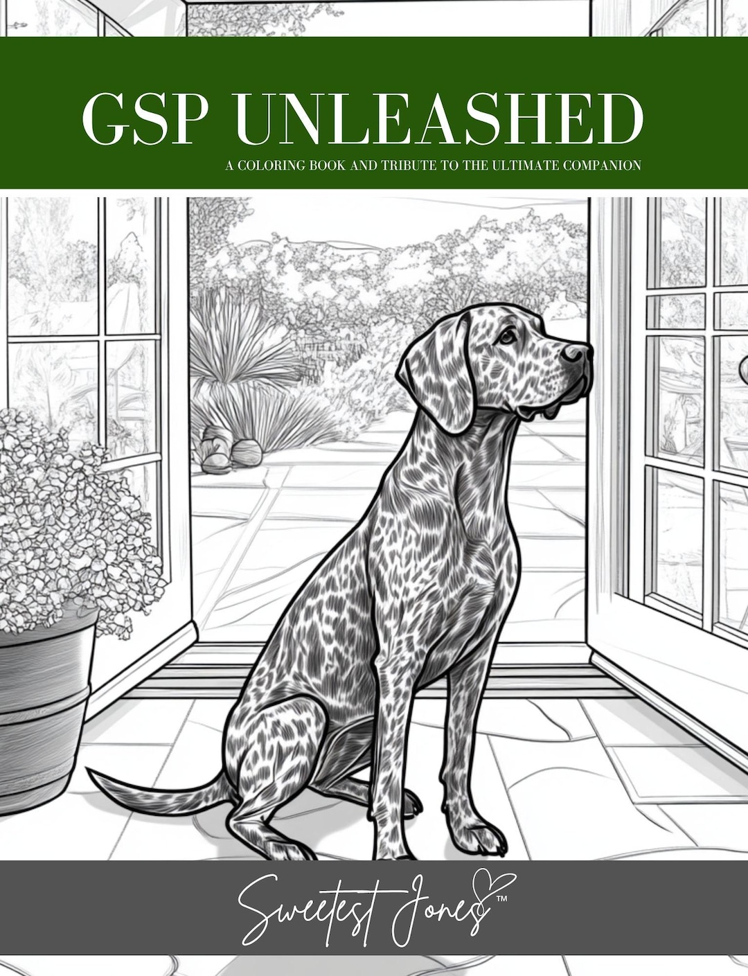 German Shorthaired Pointer Coloring Book for Adults GSP Dog Lover Gift ...