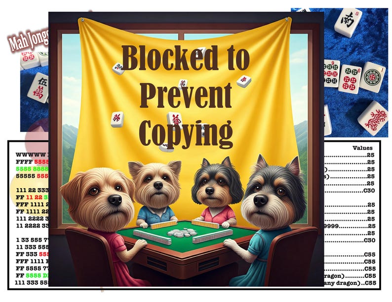 Print at Home PLAYABLE Birthday Themed Mahjong Card 8-1/2 X 11 uses the ...