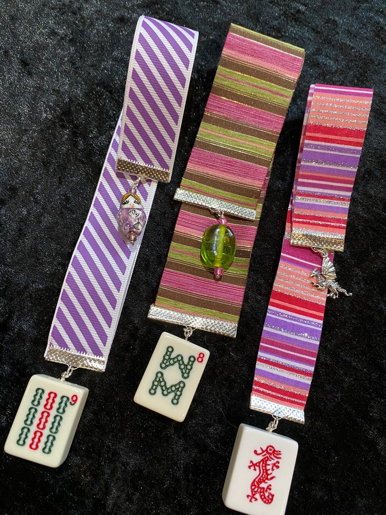 Mahjong Ribbon Bookmarks choose one or two or even all for | Etsy