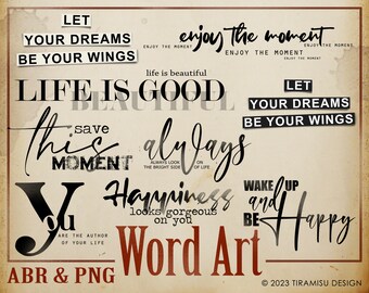 Digital and Printable Overlay Word Art Set Instant Download - Etsy