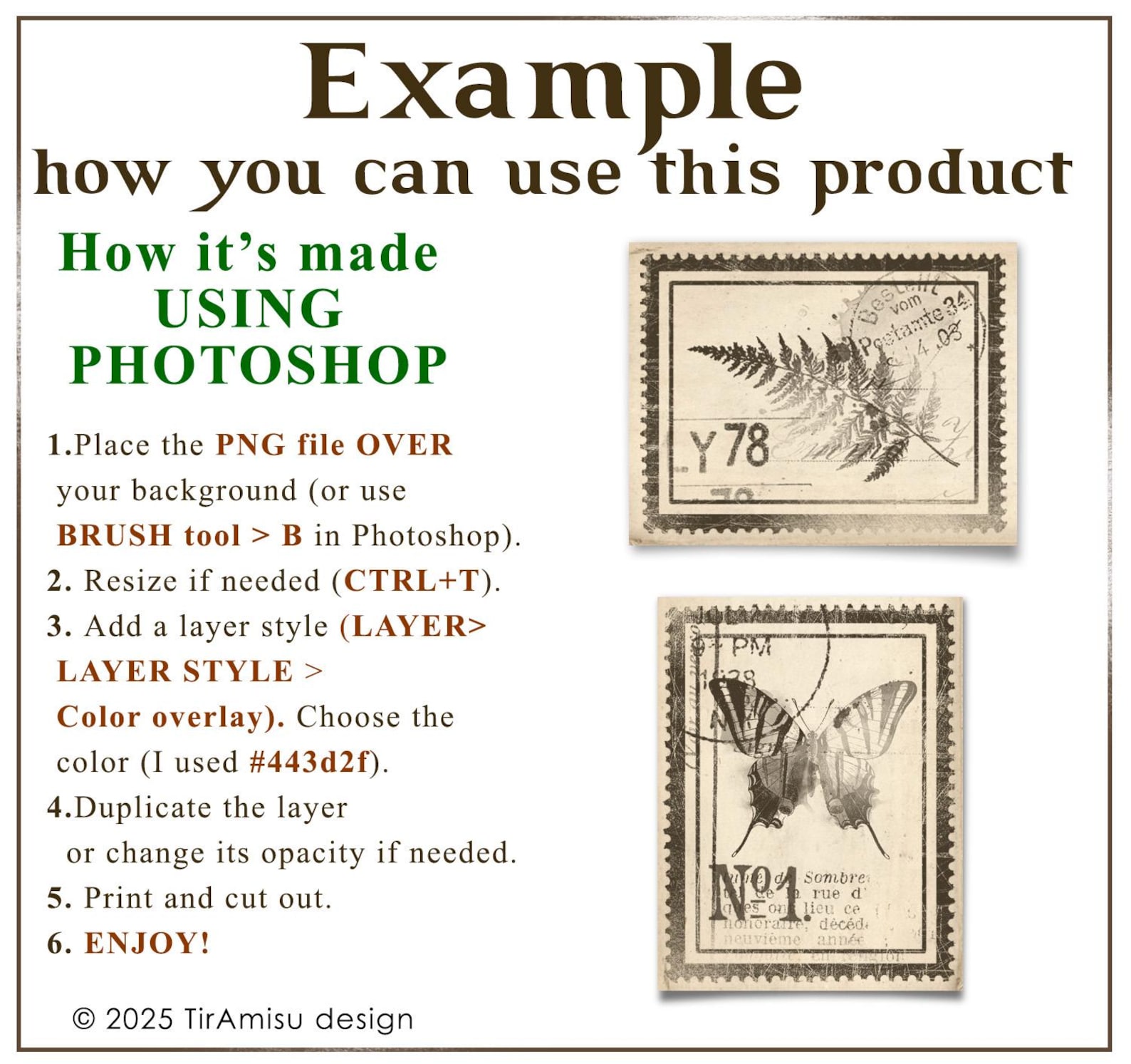 Vintage Postal Stamps Digital Clipart & Brush Pack| PNG, Brushset Stamp ...