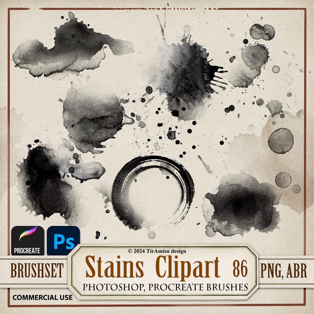 Cofee Stains Digital PNG Clipart| Proceate Brush Stamp| Splash ...