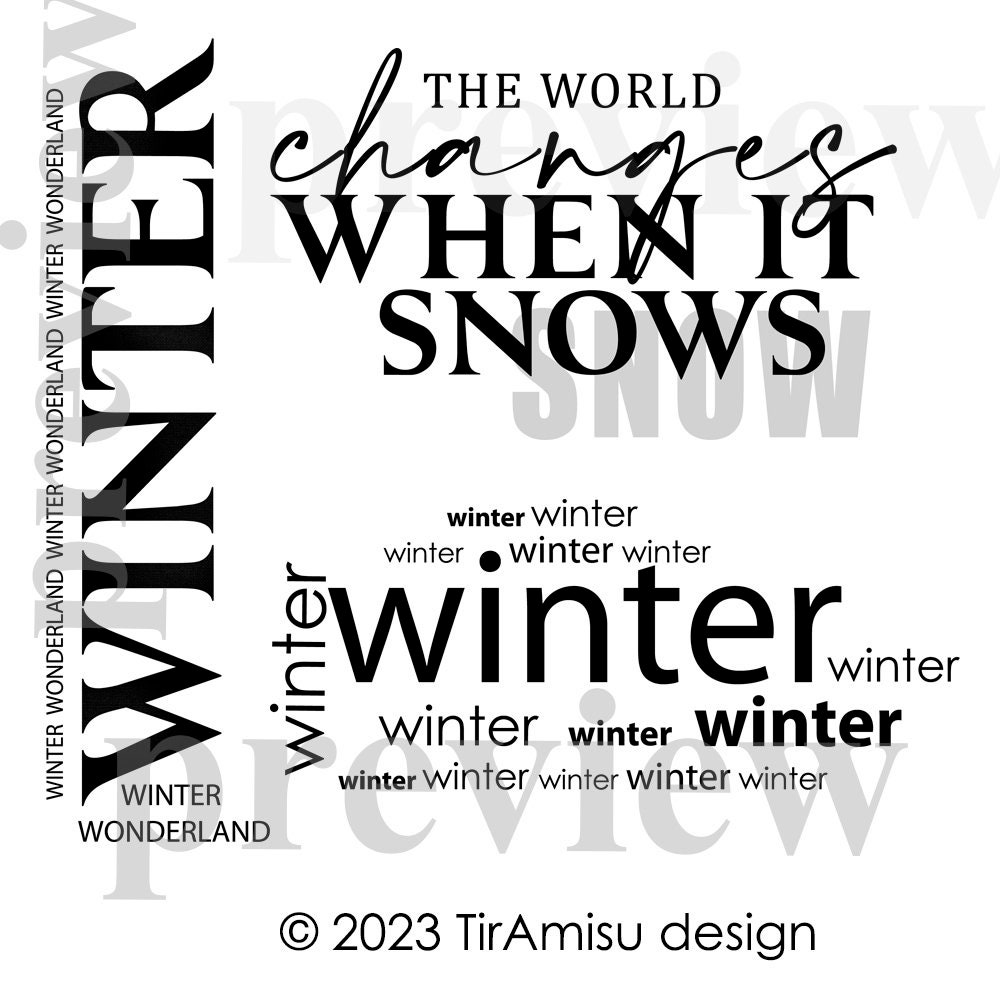 Winter Word Art Digital PNG Clipart Art Journal Printable - Etsy Australia