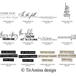 Autumn Word Art, Journaling Words Digital PNG Clipart, Fall Photoshop ...