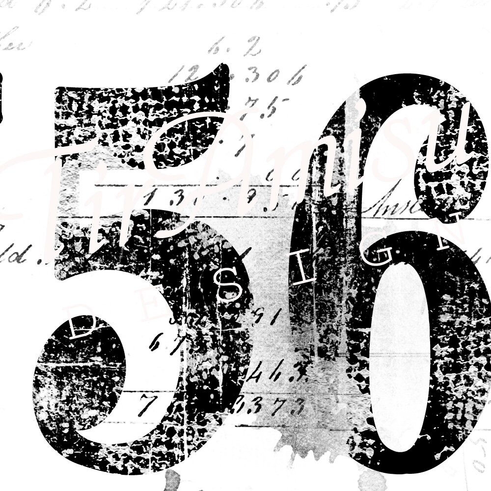 Vintage Numbers Digital Stamp, PNG File, Photoshop Brush ABR, Digital ...