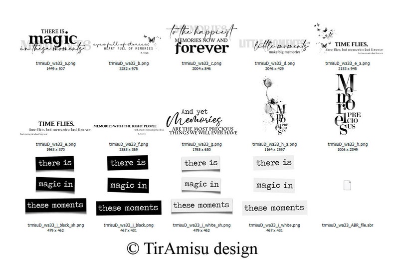 Memories Inspirational Art Journal Words Digital PNG Clipart, Photoshop ...