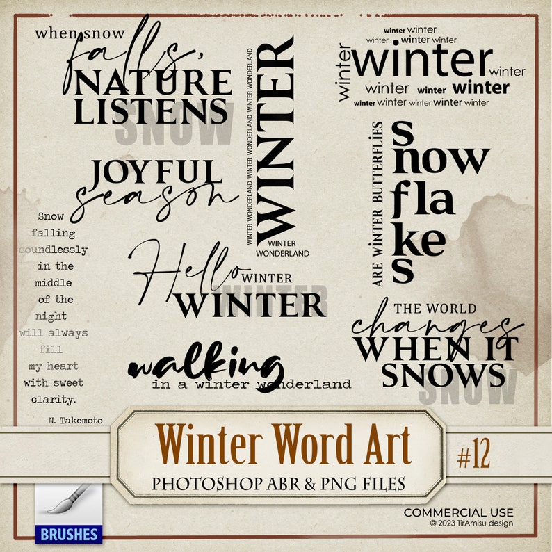 Winter Word Art Digital PNG Clipart Art Journal Printable - Etsy Australia