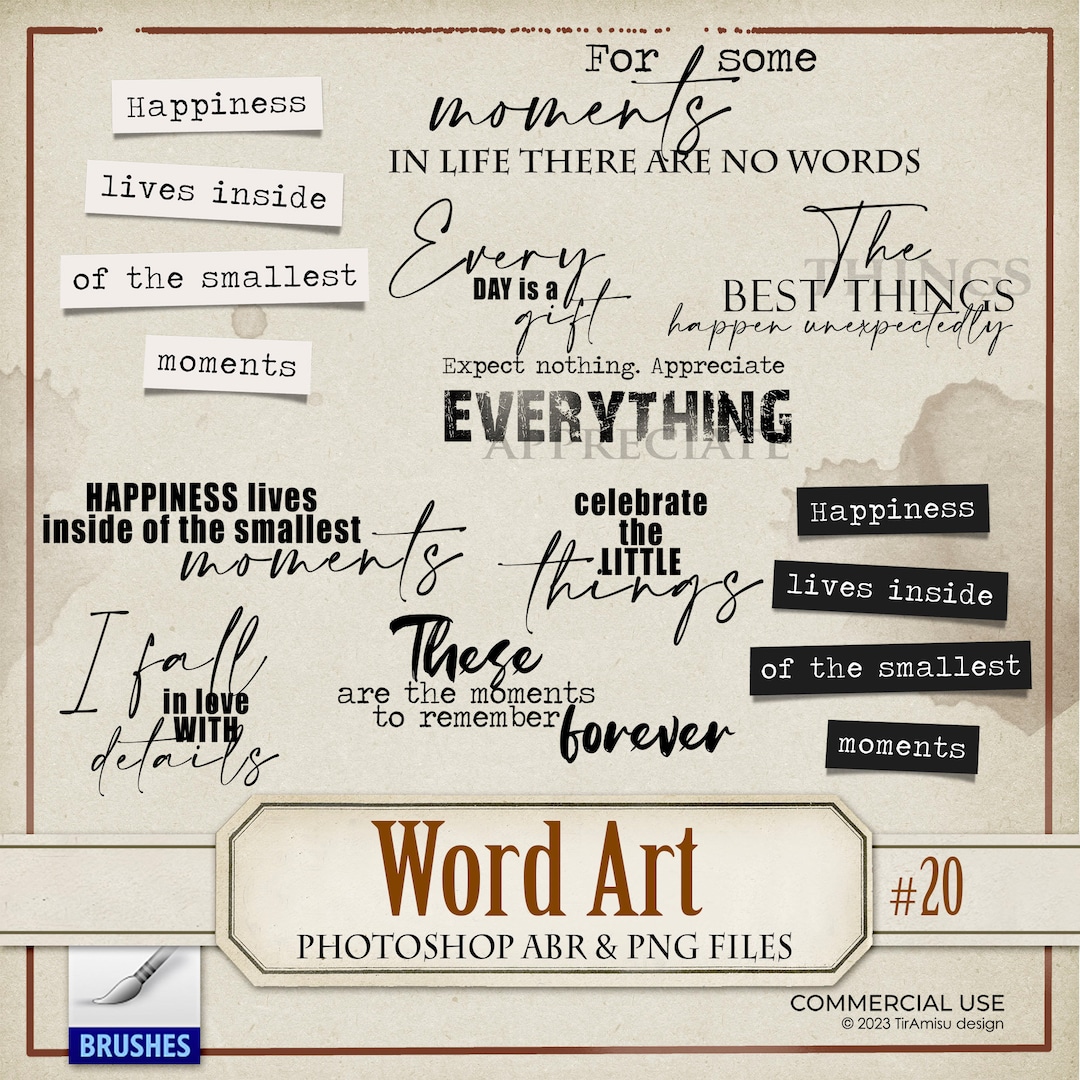 Inspirational Journaling Word Art Digital PNG Clipart, Photoshop Brush ...
