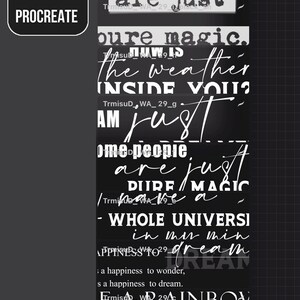 Inspiration Word Art Digital PNG Clipart| Procreate Stamp Brushset ...