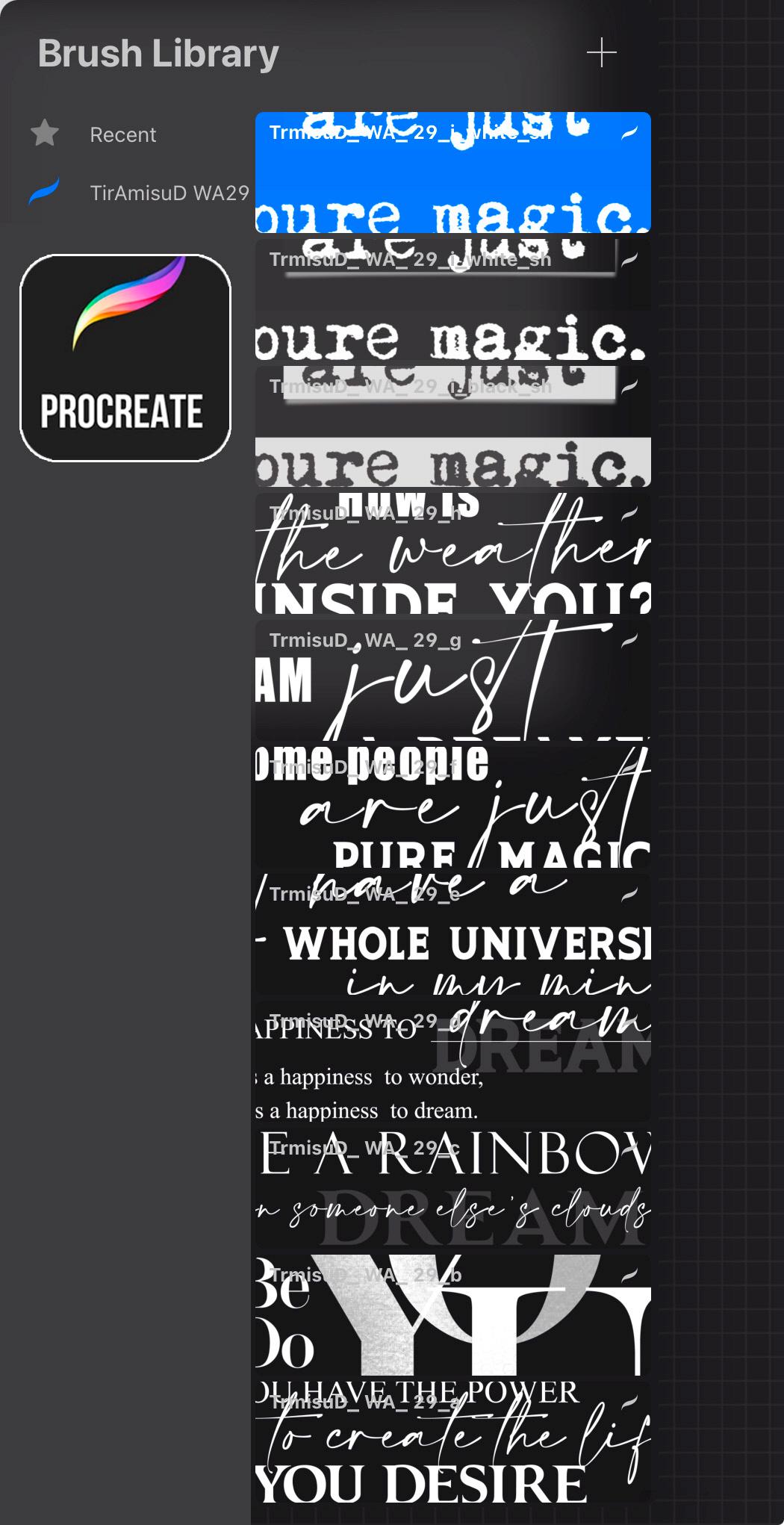 Inspiration Word Art Digital PNG Clipart| Procreate Stamp Brushset ...