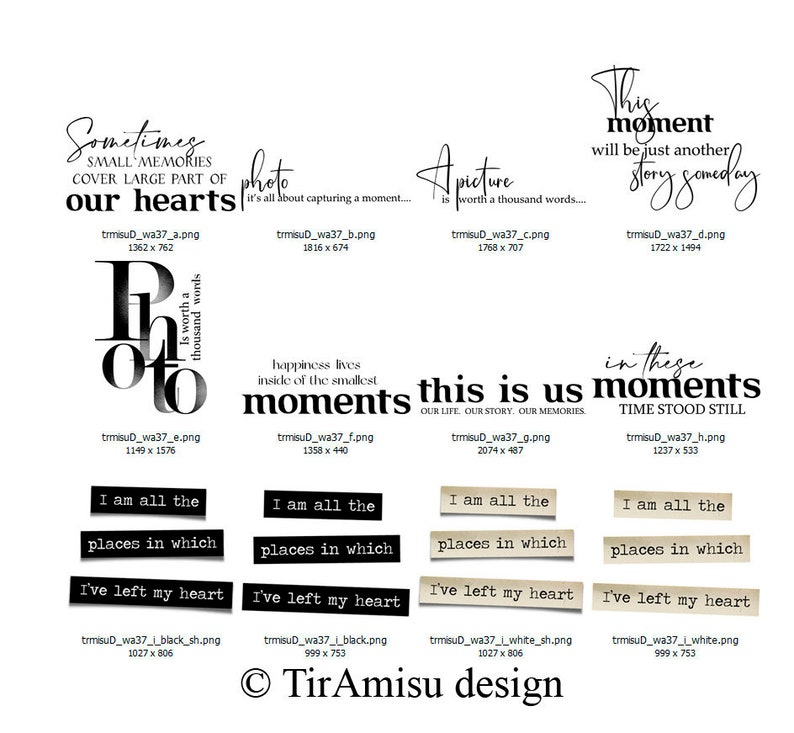 Memories Inspirational Art Journal Words Digital PNG Clipart, Photoshop ...