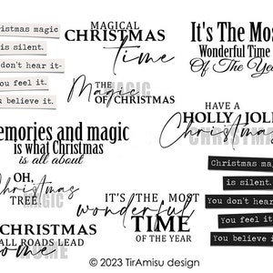 Christmas Word Art Digital Clipart & Brush Pack | PNG, Procreate Stamp ...