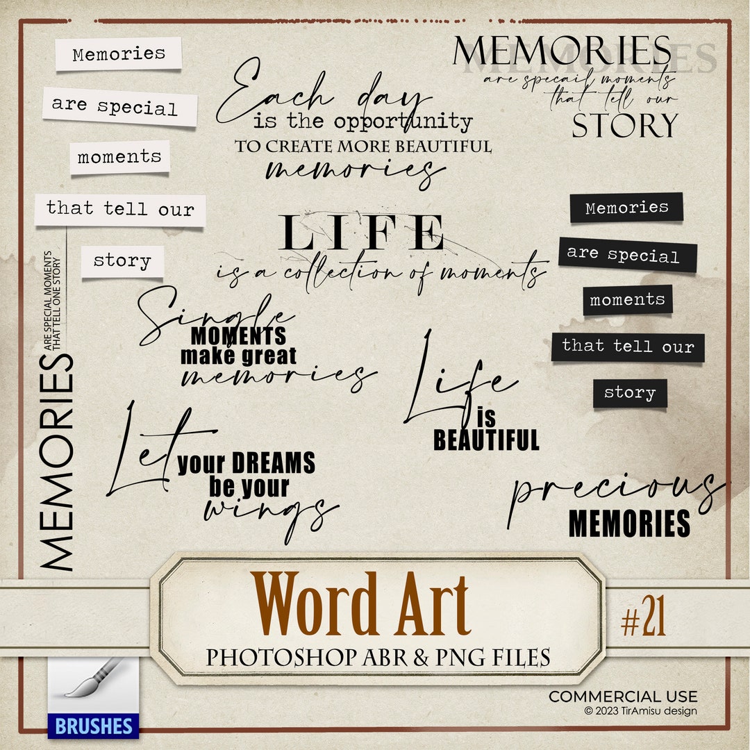 Inspirational Journaling Word Art Digital PNG Clipart, Photoshop Brush ...