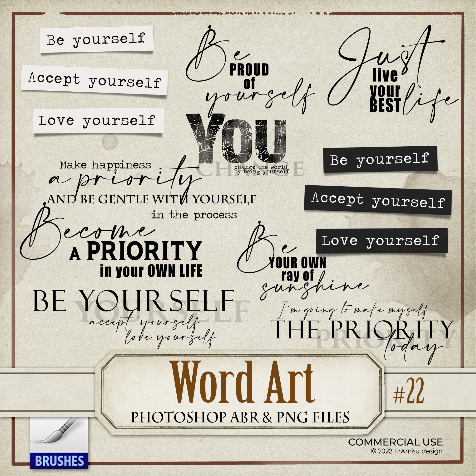 Inspirational Love Yourself Word Art Digital Sentiments PNG Clipart ...