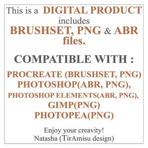 Vintage Digital Clipart PNG| Procreate Brushset| Photoshop Brush ABR| Printable Botanical ...