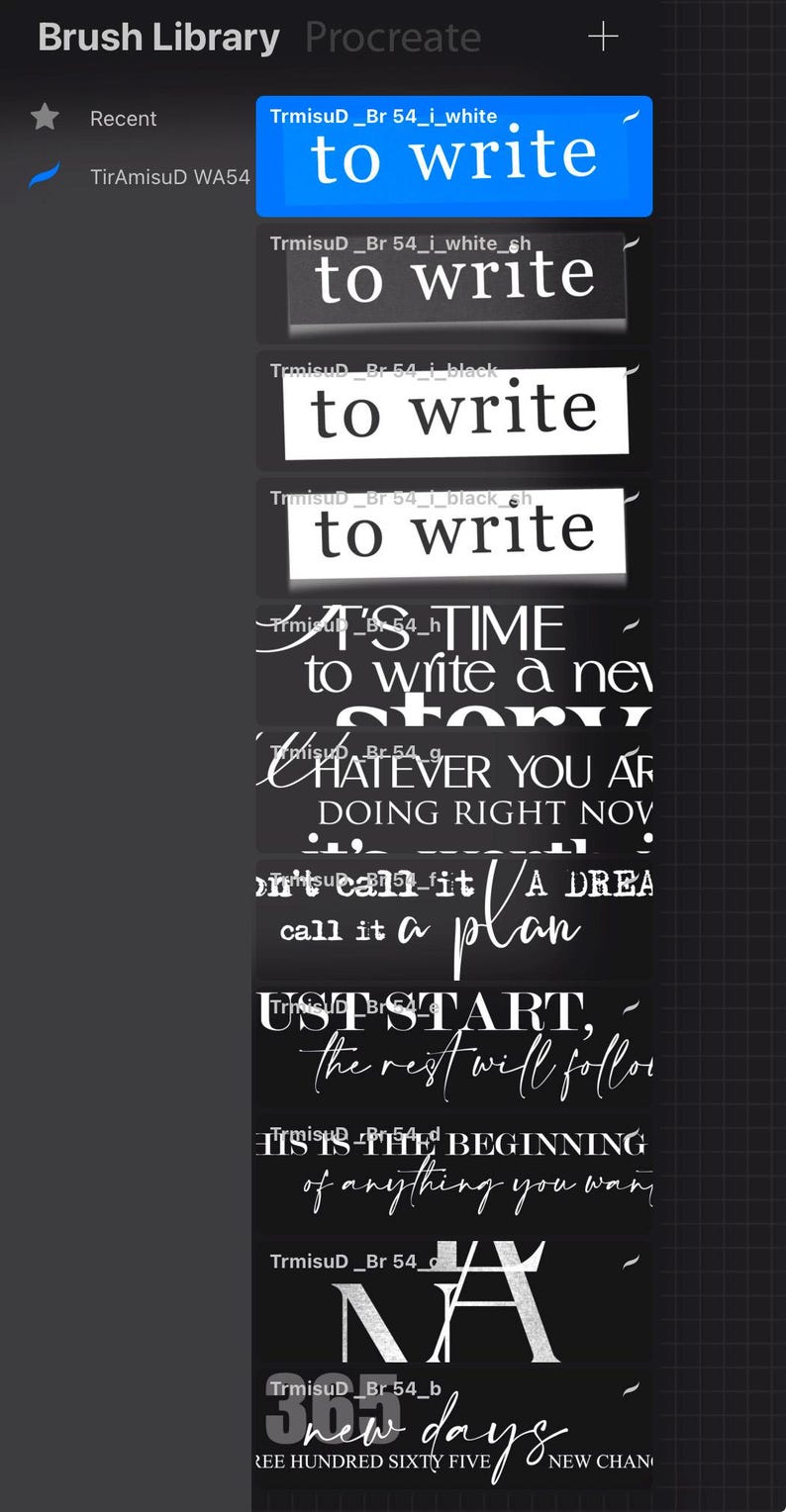 Word Art Digital Clipart & Brush Pack| PNG, Stamp Brushset for ...