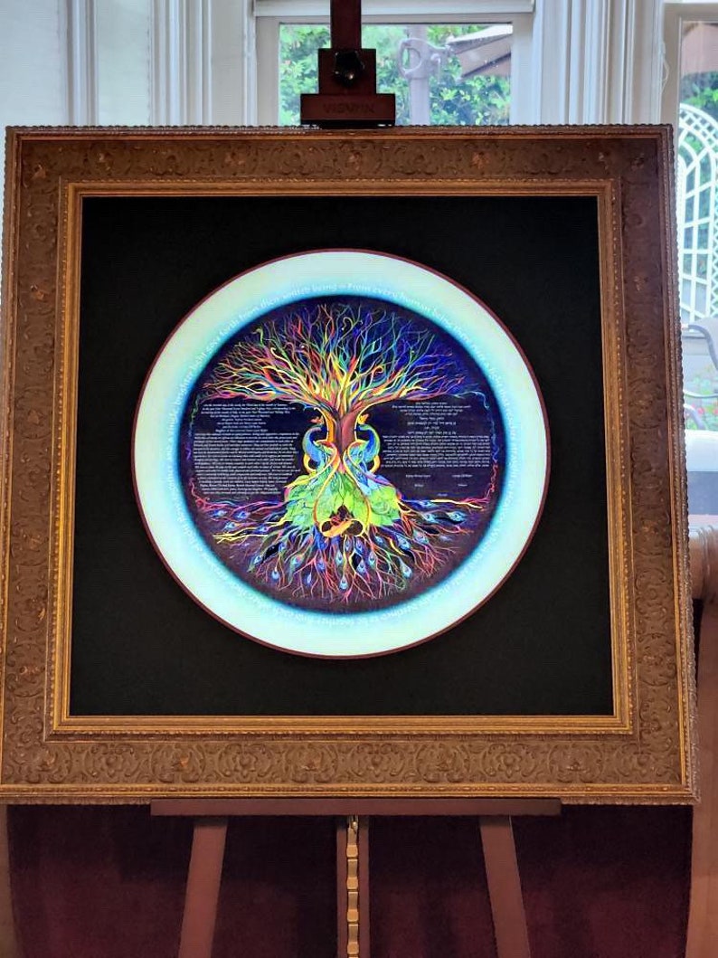 Nava Shoham TREE OF LIFE Peacocks Forest Ketubah - Etsy