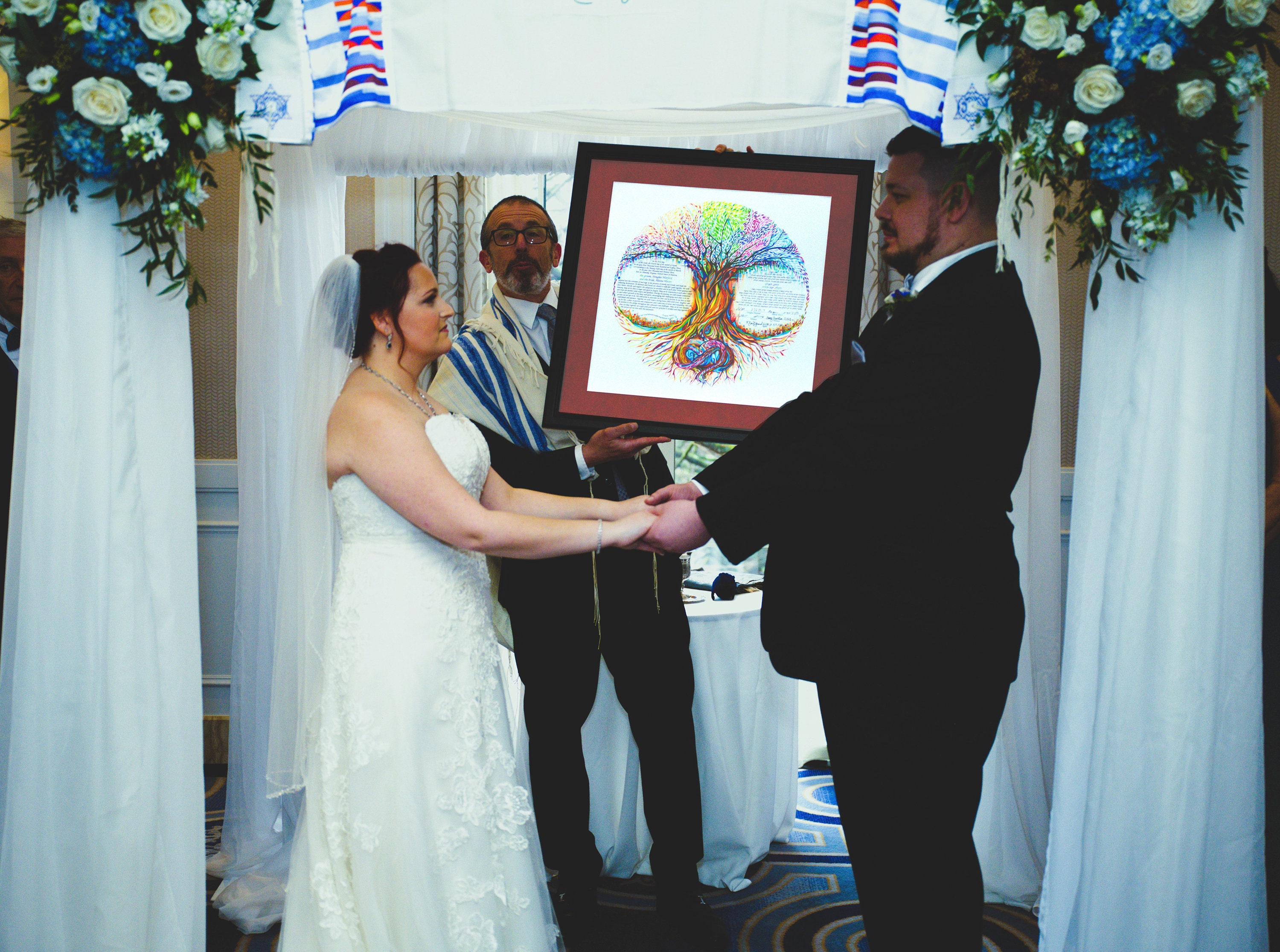 Nava Shoham Rainbow Tree Seasons Ketubah with Heart in Roots ...