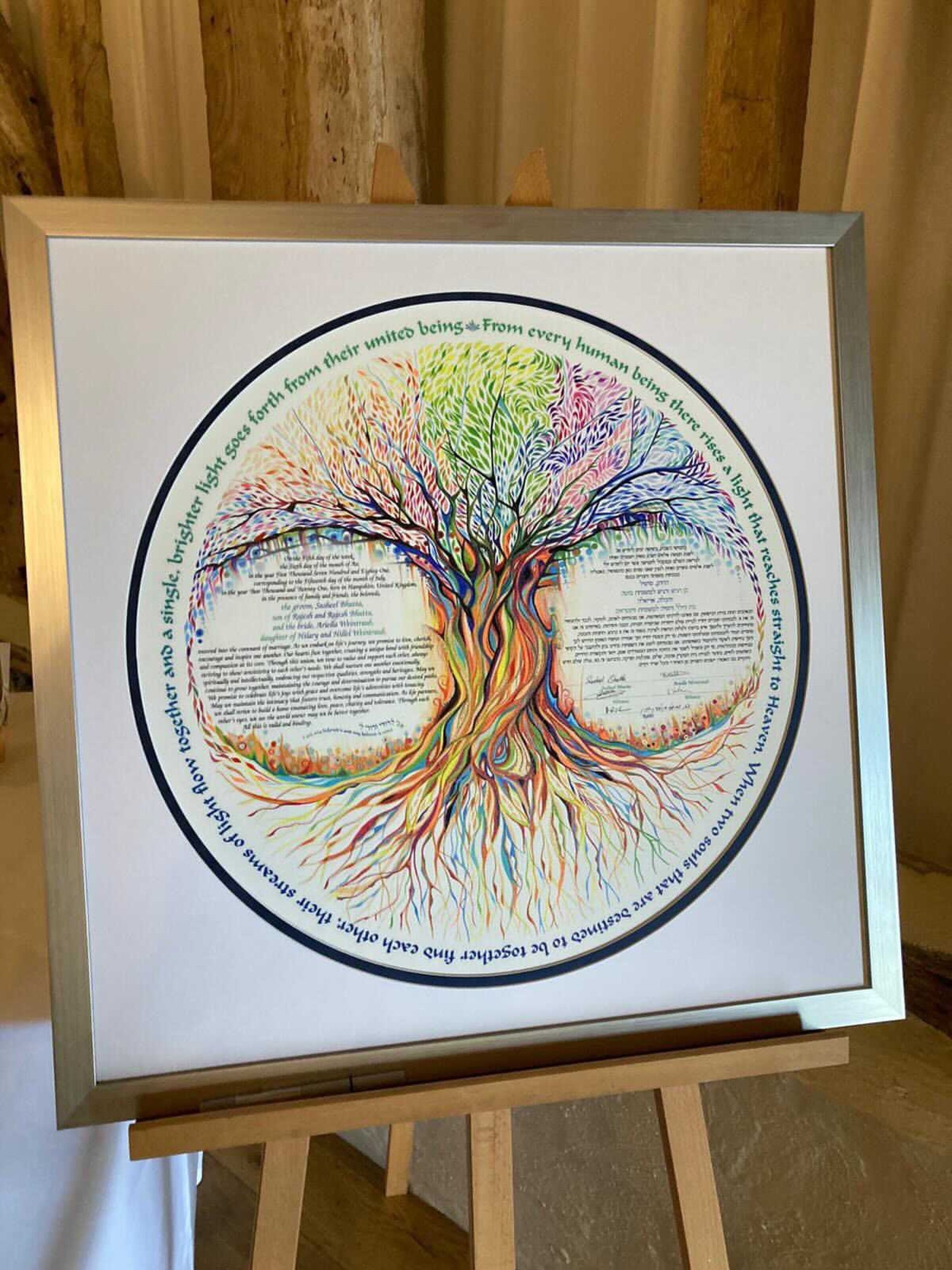 Nava Shoham Rainbow Tree Seasons Ketubah with Heart in - Etsy