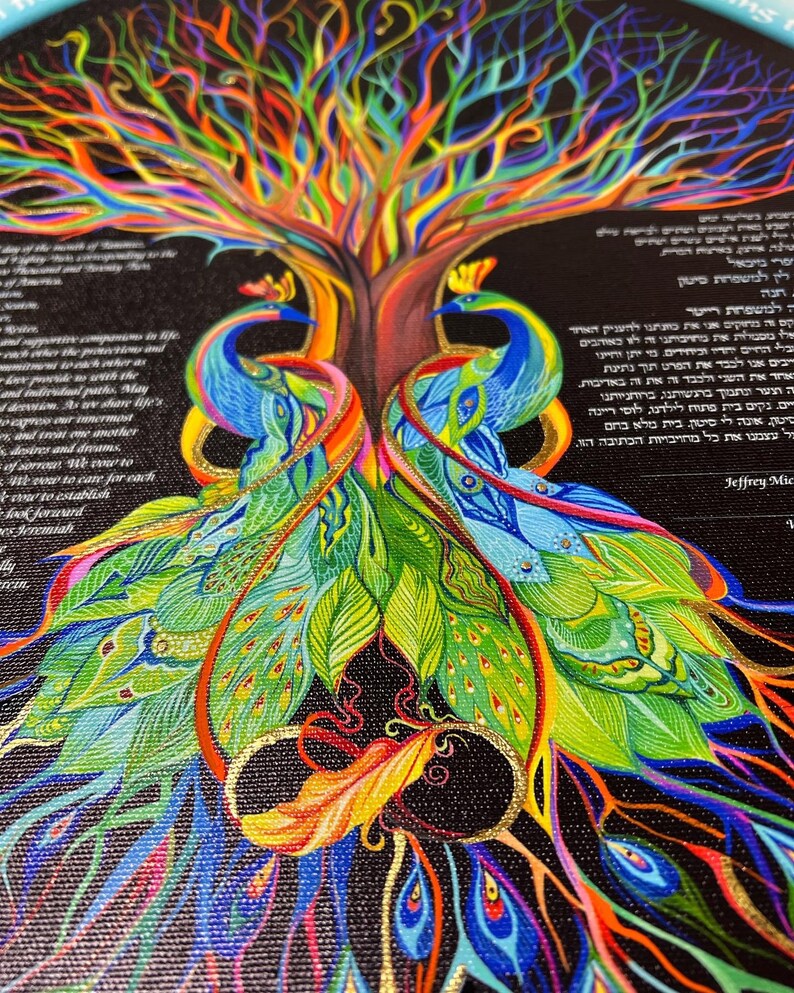 Nava Shoham TREE OF LIFE Peacocks Forest Ketubah - Etsy
