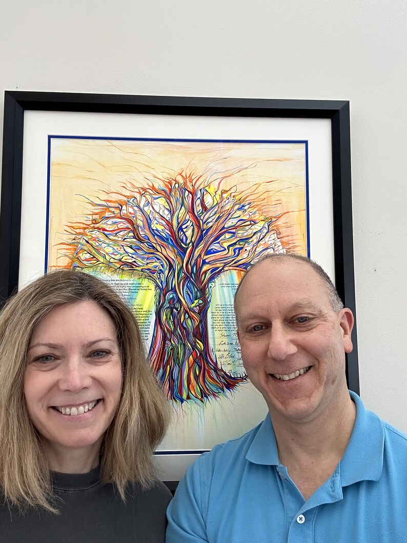 Nava Shoham ~ Golden Hour Under the Tree of Life Ketubah ~ 1800ketubah ...