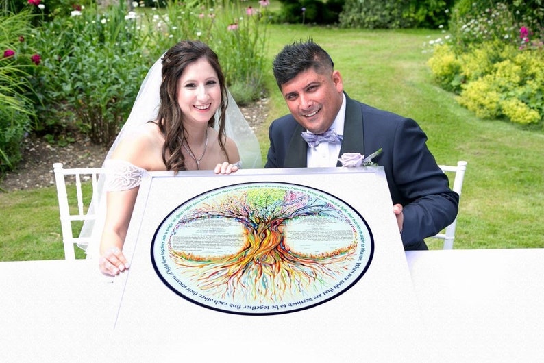 Nava Shoham Rainbow Tree Seasons Ketubah with Heart in - Etsy