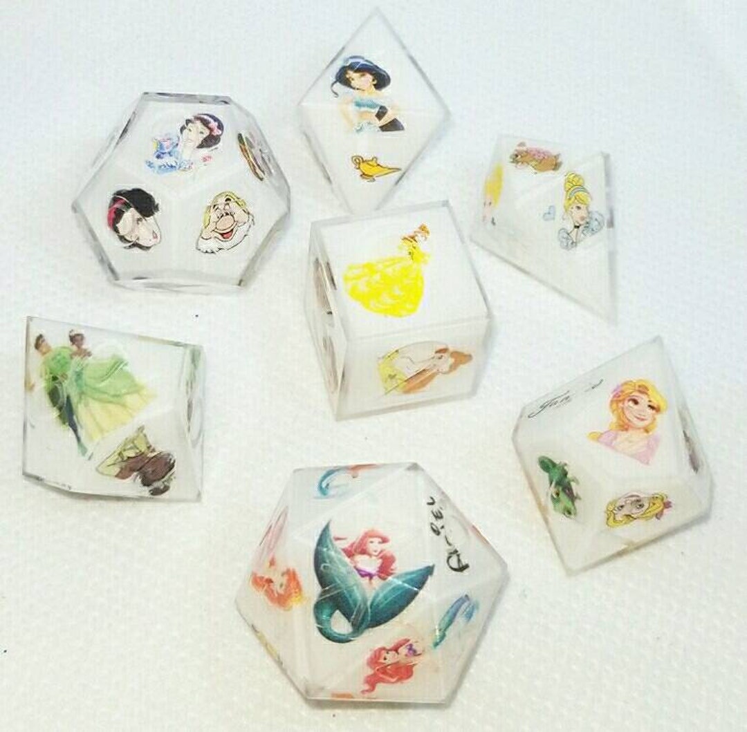 Disney Princess Dice. 7 Dice Set. Dungeons & Dragons. Disney. - Etsy