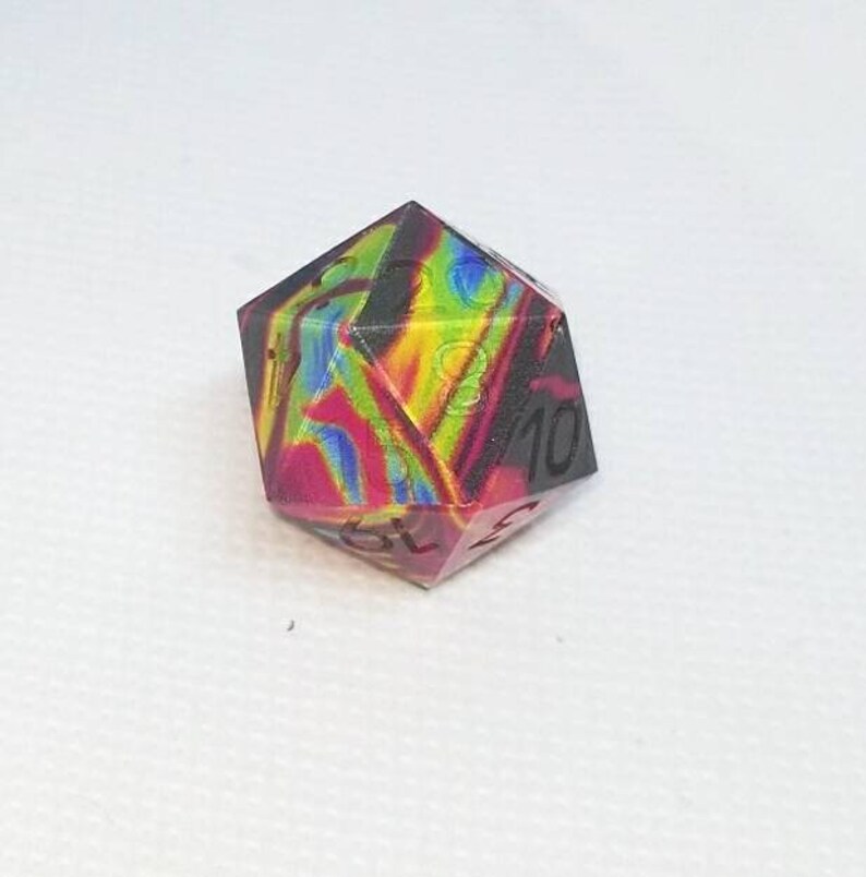 Rainbow Heat Die. Swirl. Colors. Dungeons & Dragons. D20. - Etsy