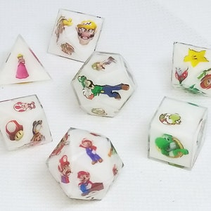 Super Mario Dice Set. 1 Up. Dnd. Dungeons & Dragons. Polyhedral. RPG ...