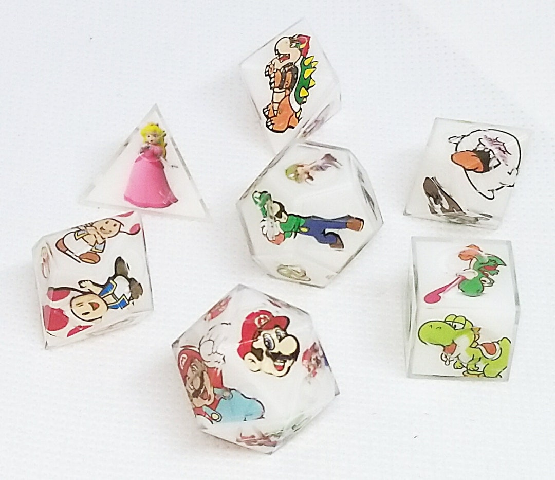Super Mario Dice Set. 1 Up. Dnd. Dungeons & Dragons. Polyhedral. RPG ...