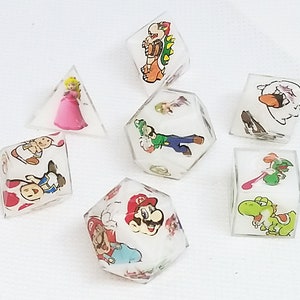 Super Mario Dice Set. 1 Up. Dnd. Dungeons & Dragons. Polyhedral. RPG ...