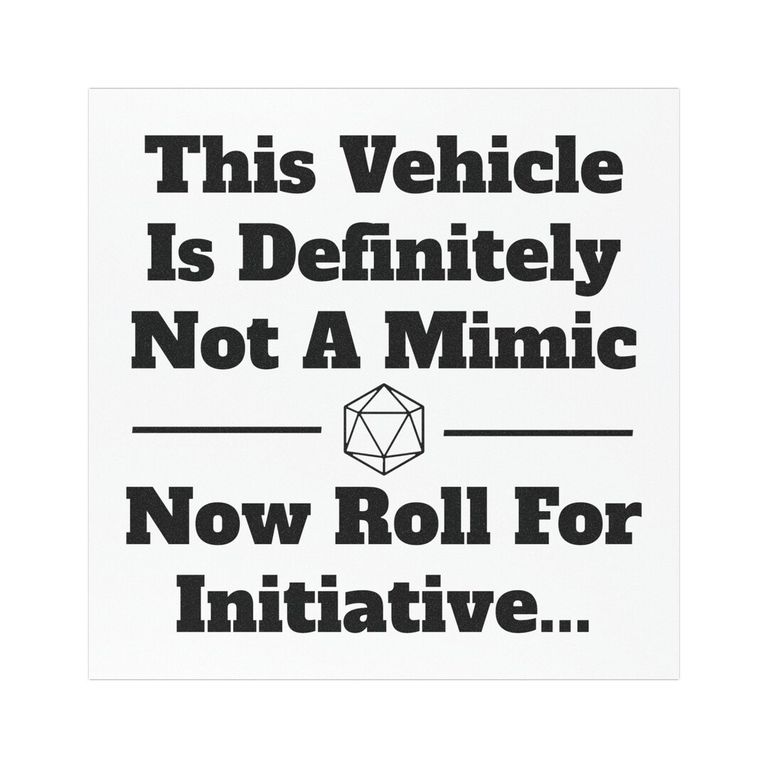 Dnd Car Magnet. Mimic. Roll for Initiative. Dungeons & Dragon. Dice ...