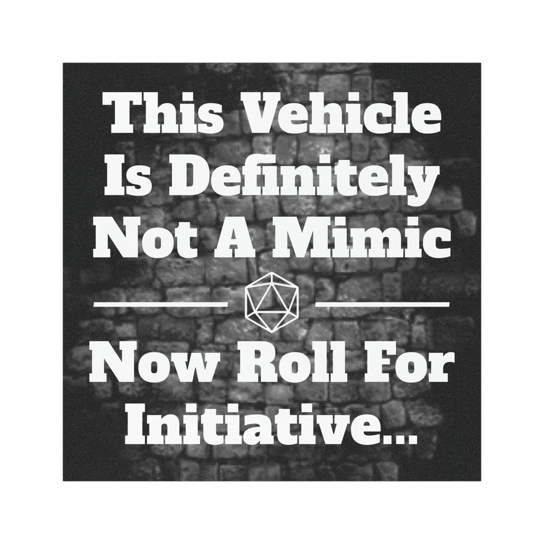 Dnd Dungeon Car Magnet. Mimic. Roll for Initiative. Dungeons & Dragon ...