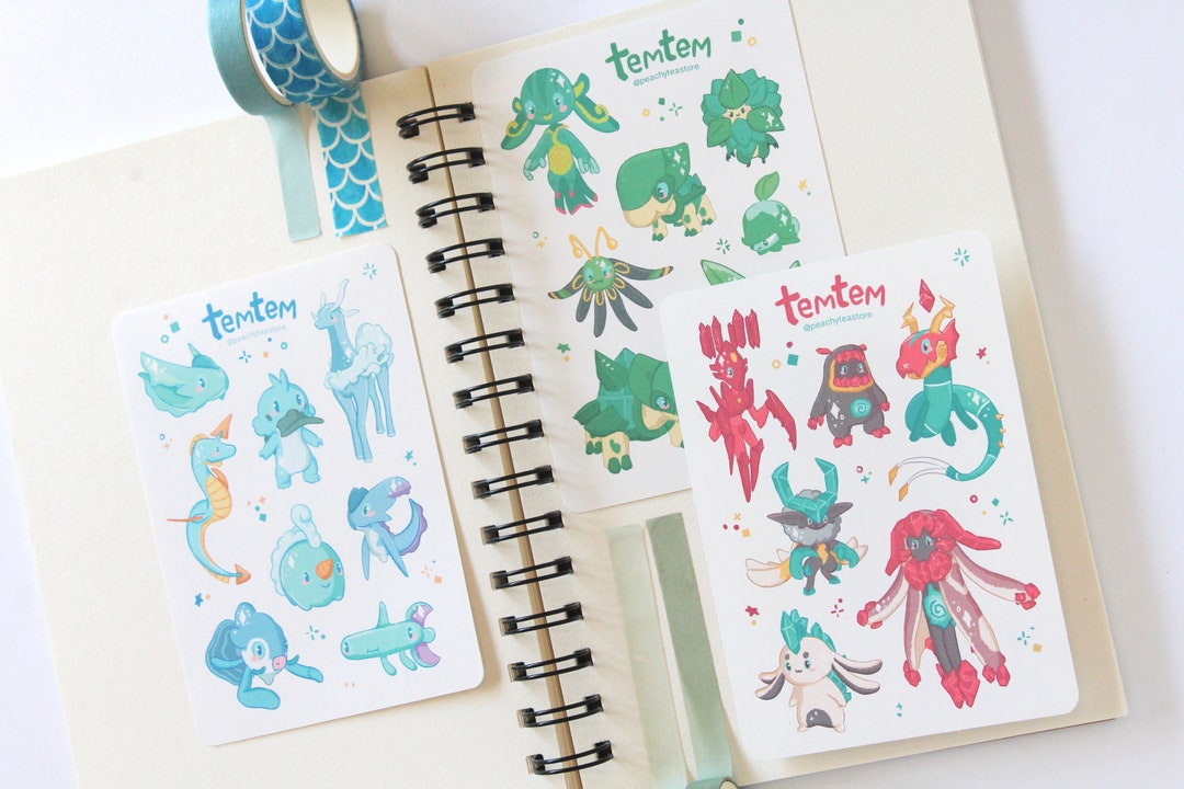 Temtem Sticker Set, Temtem Game Sticker Set, Temtem Stickers, Tem Tem ...