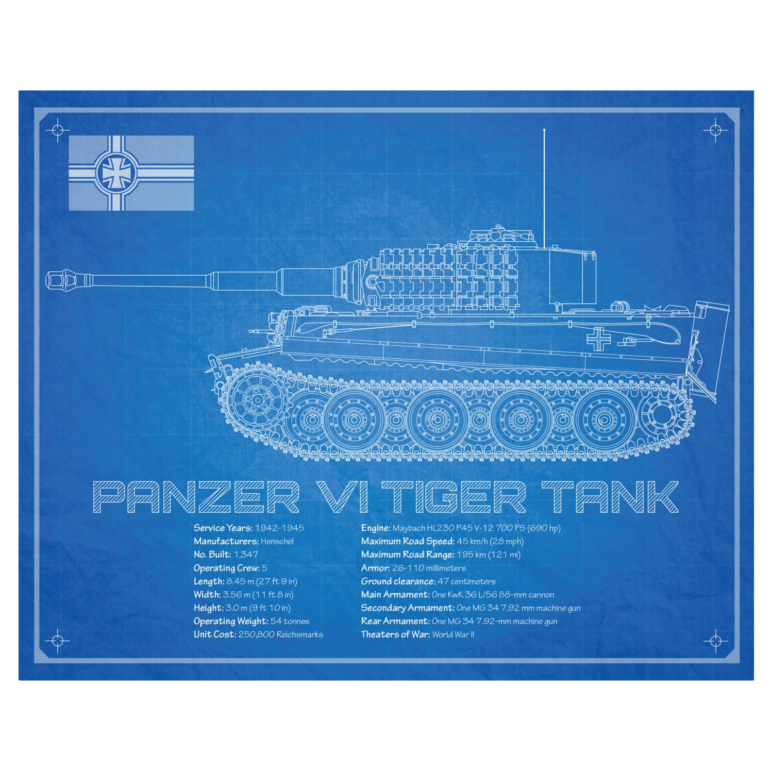 Panzer VI Tiger Tank Da Vinci oder Blaupause - Etsy