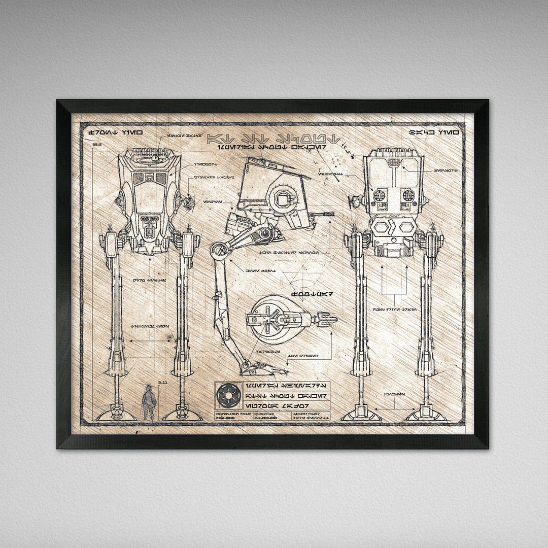 Star Wars - AT-ST Scout Walker - Da Vinci or Blueprint Illustration ...