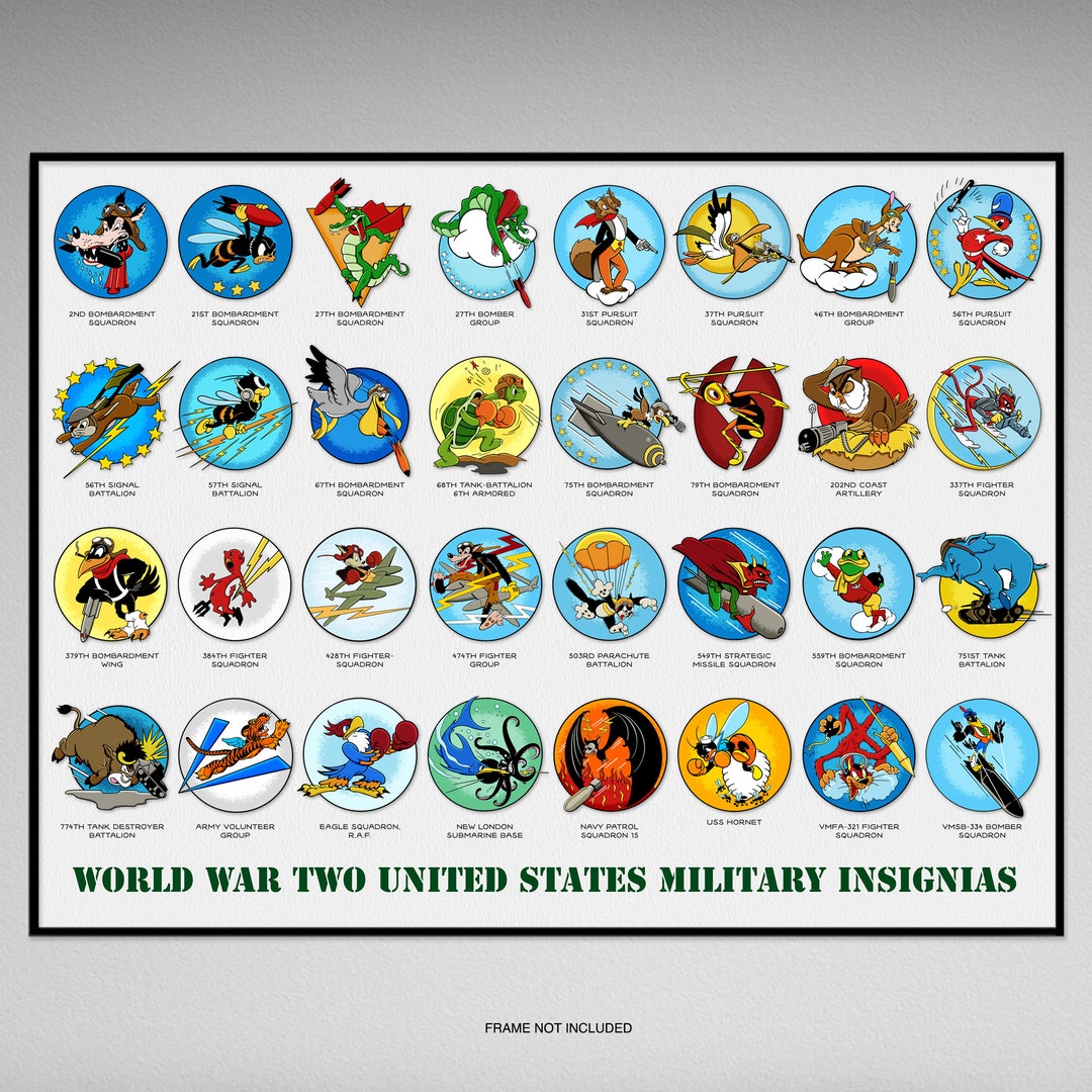 World War II Insignia Illustration Collection 18x24 Print - Etsy