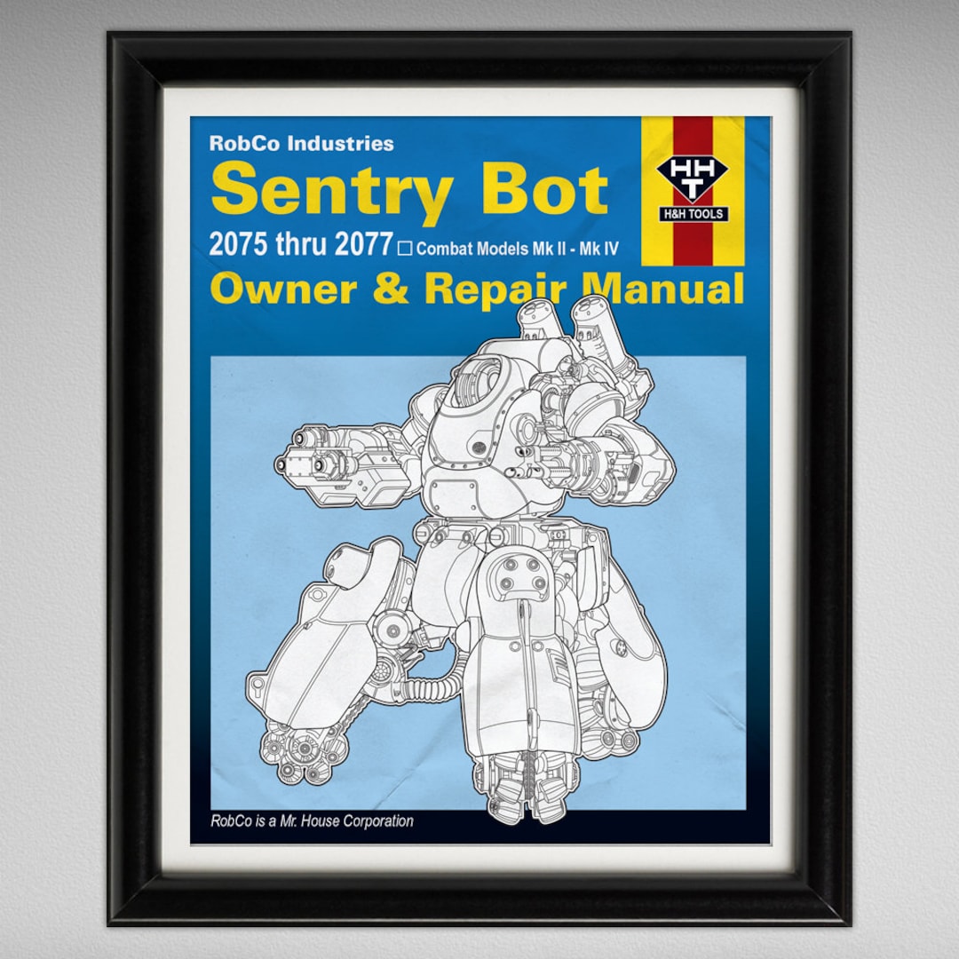 Fallout - Sentry Bot Owner and Repair Manual Cover - 8x10 - Etsy