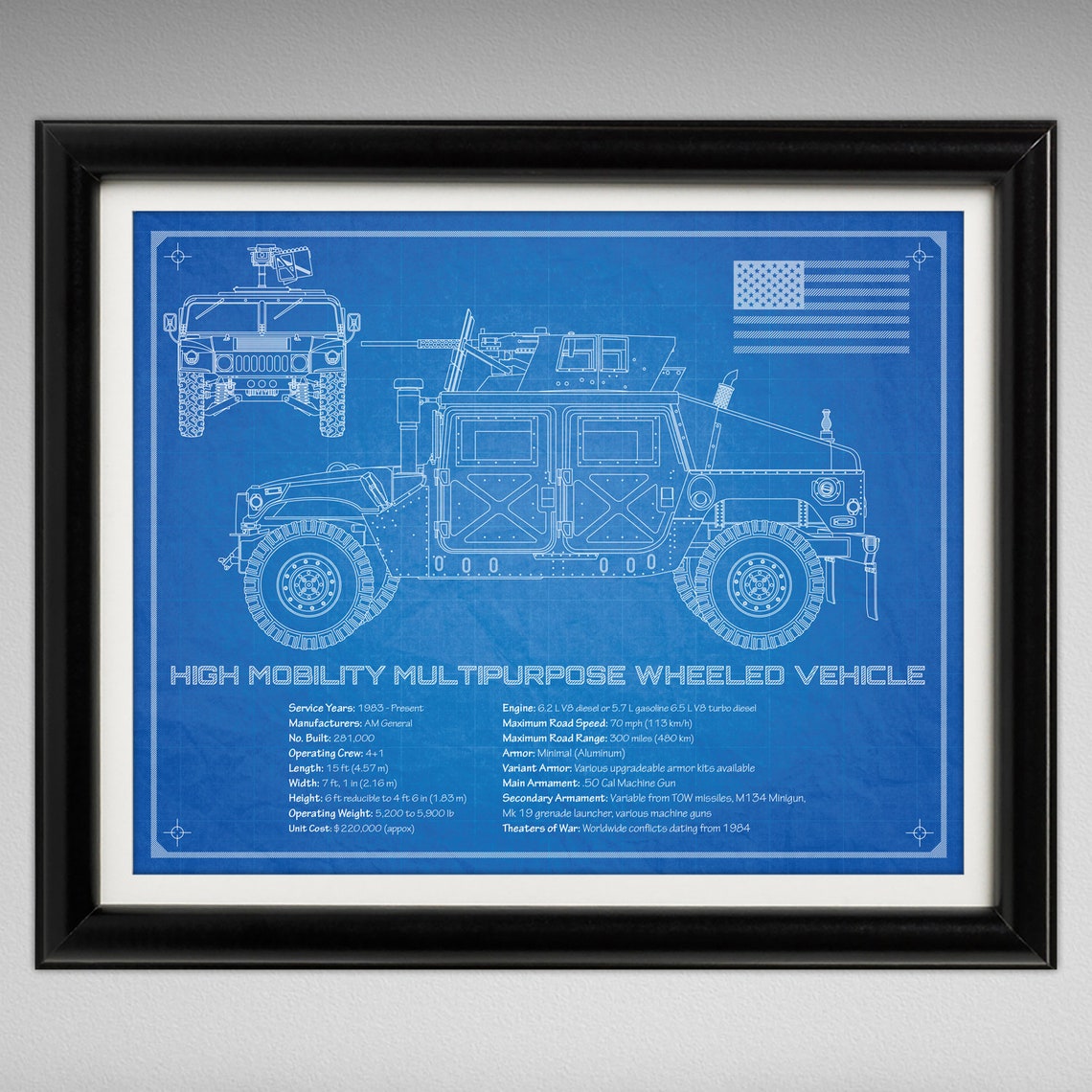 Humvee M1151 HMMWV Vehicle Da Vinci or Blueprint | Etsy