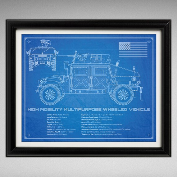 Humvee M1151 HMMWV Vehicle Da Vinci or Blueprint | Etsy
