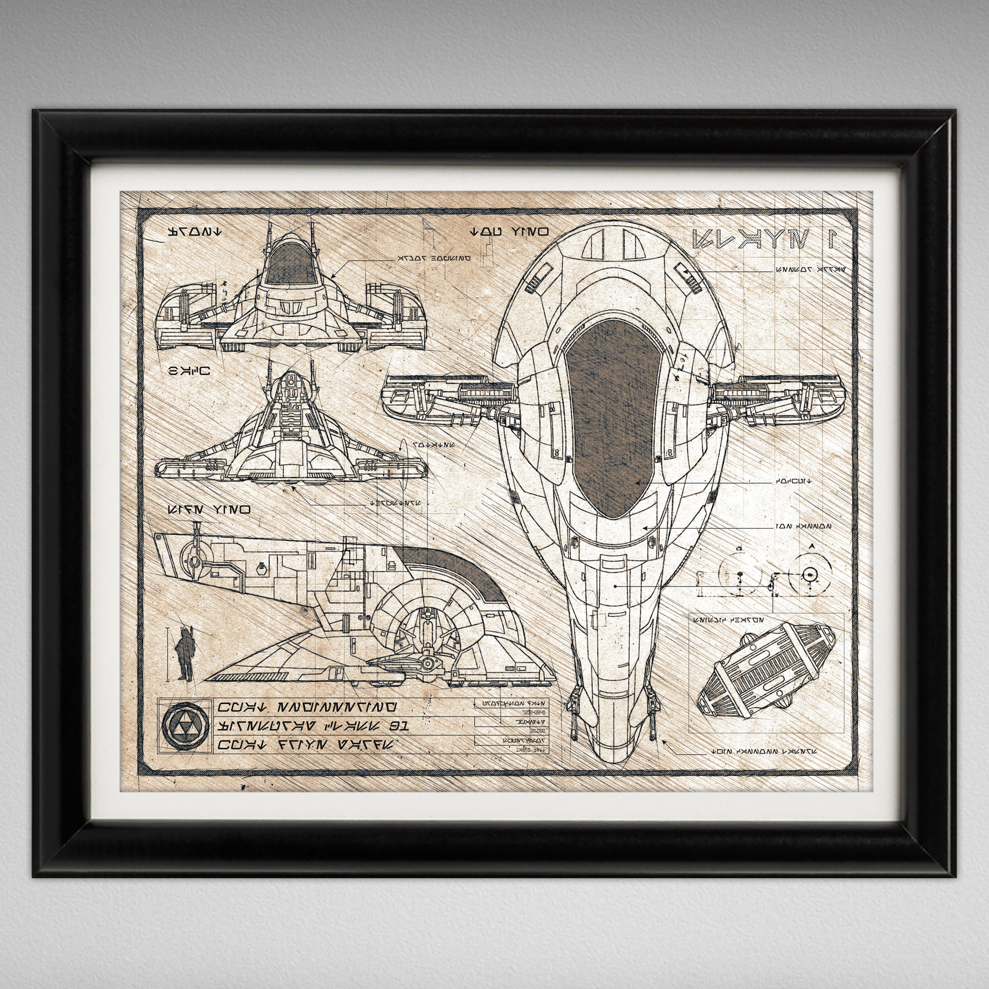 Spray Paint Mandalorian Rasor Crest blueprint 8x10 Art & Collectibles ...