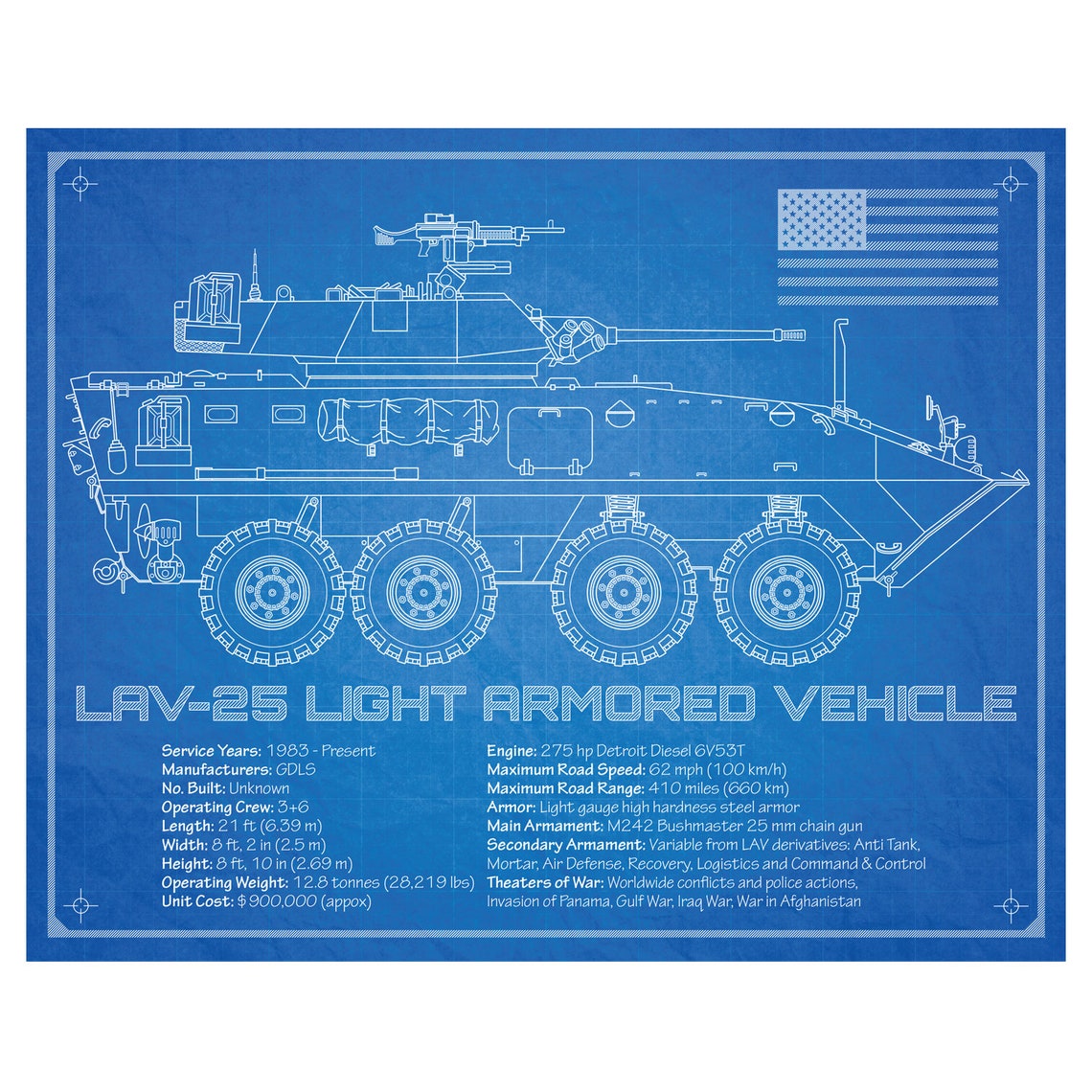 LAV-25 Light Armored Vehicle Da Vinci or Blueprint | Etsy