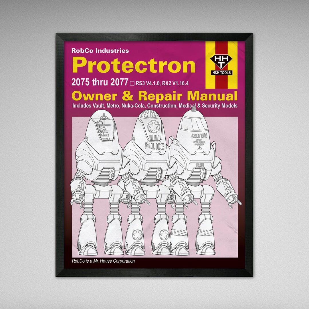 Fallout - Protectron Owner and Repair Manual Cover - 8x10 or 16x20 ...