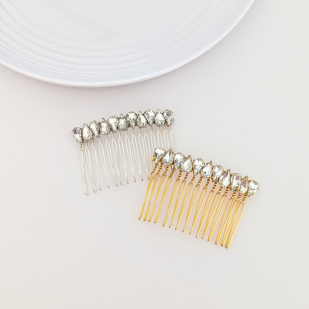 Bridal Comb Dainty Wedding Side Comb Minimal Hair Slide Bride Simple ...