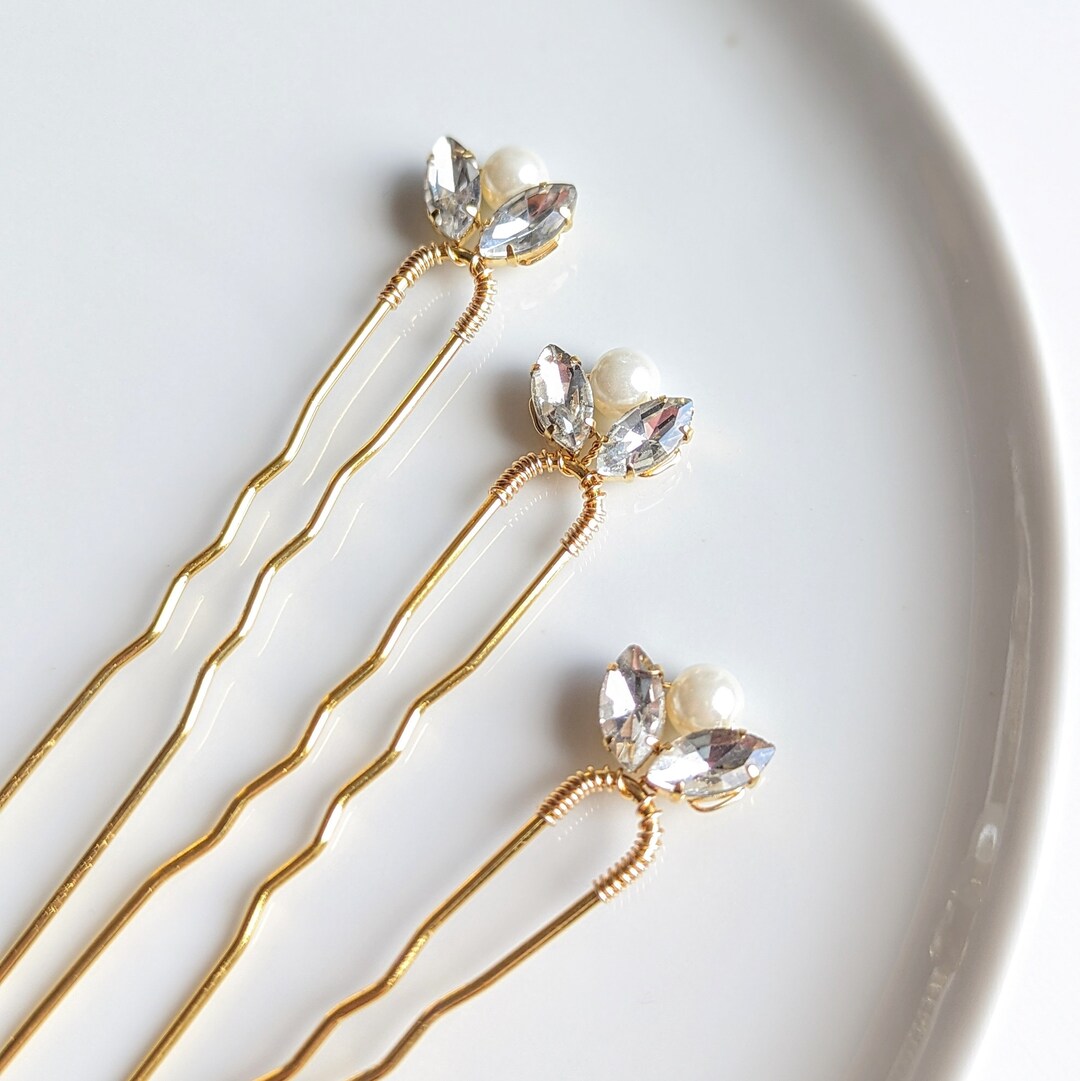 Bridesmaid Accessory White Pearl Hair Pin Elegant Bridal Bobby Pin ...