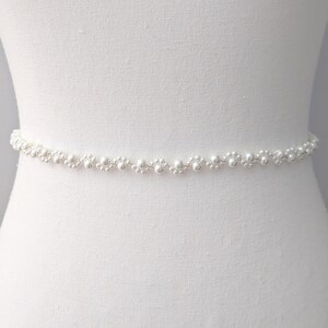 Simple Belt Bridal Pearl Bridesmaid Belt for Wedding Dress Bridal Belt ...