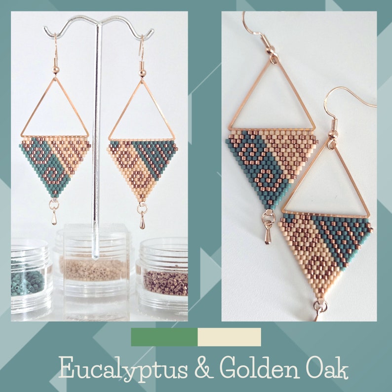 Different but the Same, Brick Stitch Triangle Earrings, Stylish Dangles ...