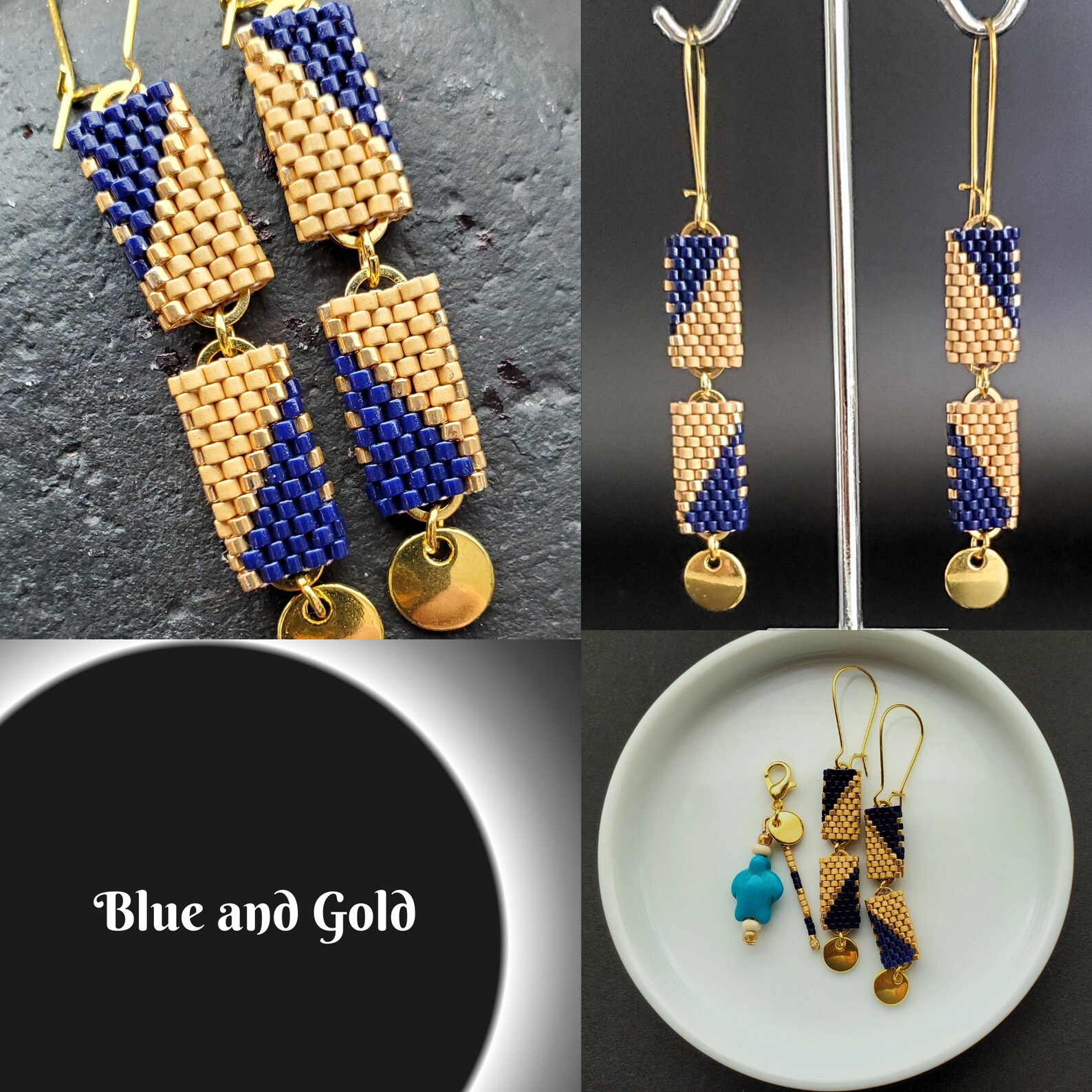 Beaded Dangle Drop Mini Pendulum Earrings, Large Fish Hook Ear Wires ...